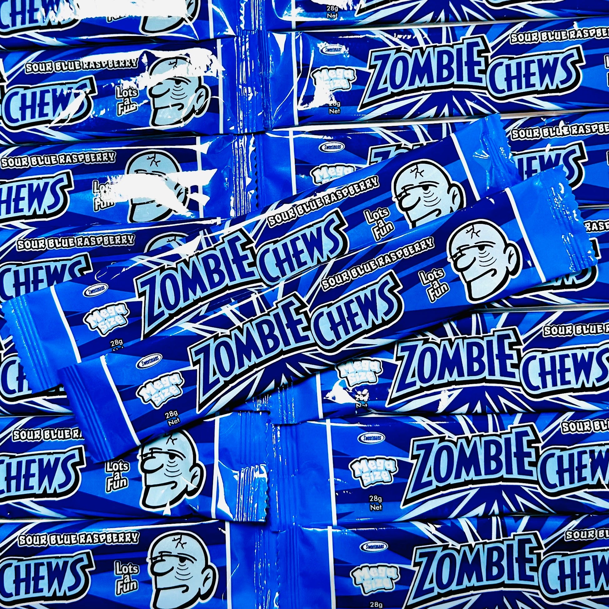 Zombie Chews- Sour Blue Raspberry 28g – Lollyworld NZ
